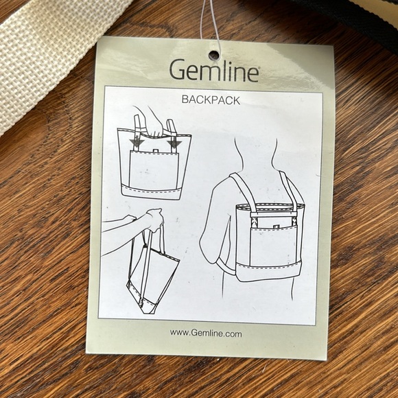 Gemline | Bags | Gemline Convertible Tote And Backpack In Cream Canvas ...